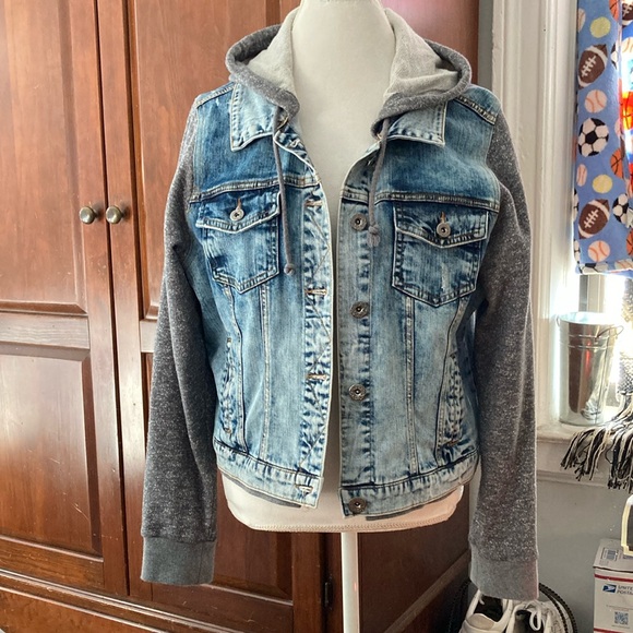 Maurices | Jackets & Coats | Denim Maurices Jean Jacket With Hoodie ...